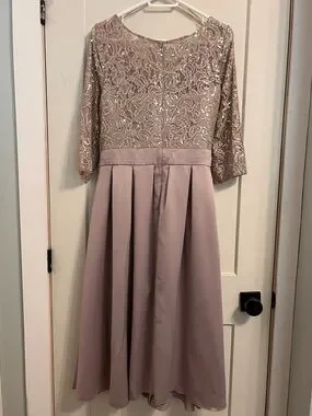 Alex Evenings | Dresses | Elegant Lace And Sequin Bodice Midi Dress ...